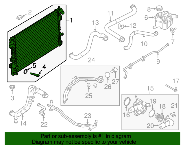 Genuine OEM Ford Part - Radiator DB5Z-8005-EA | Genuine OEM Ford Parts ...
