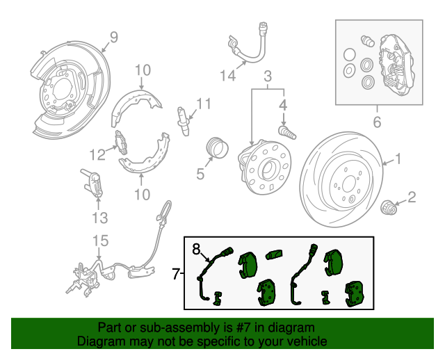 2015-2021 Lexus Brake Pads Rear 04466-0W070 | OEM Parts Online