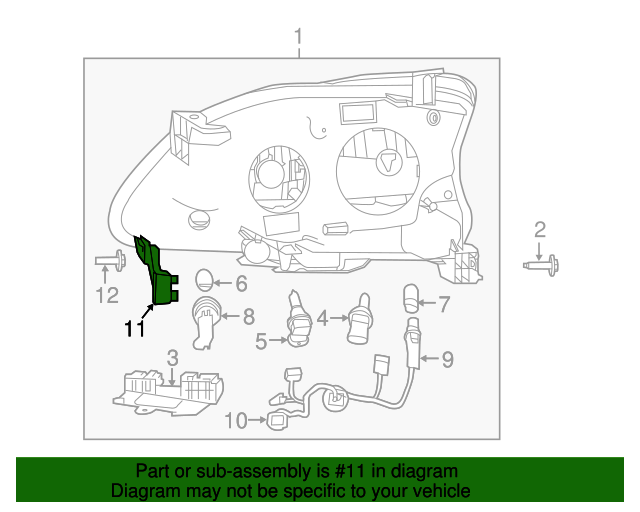 26092-3SG2A | Nissan Bracket Assy-Head Lamp Lh - Genuine OEM ...