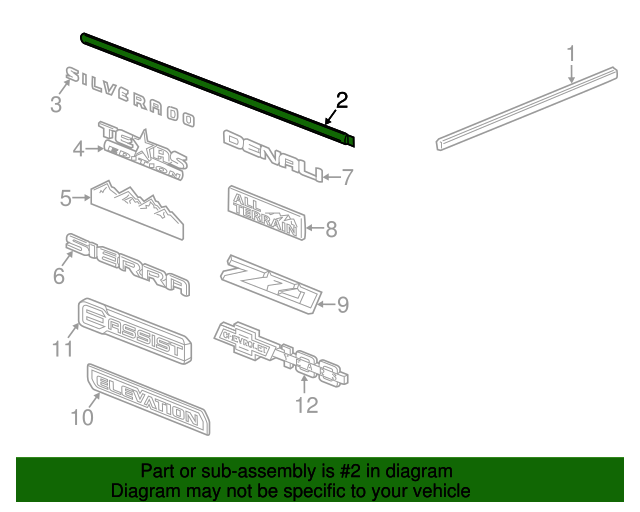 2014-2019 GM Outside Front Door Molding in Chrome 22775443 GM ...