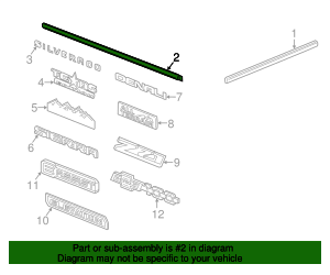 2014-2019 GM Outside Front Door Molding in Chrome 22775442 GM ...