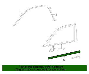 75072-50080-A0 - Door Molding 2013-2015 Lexus | AutoNationParts.com
