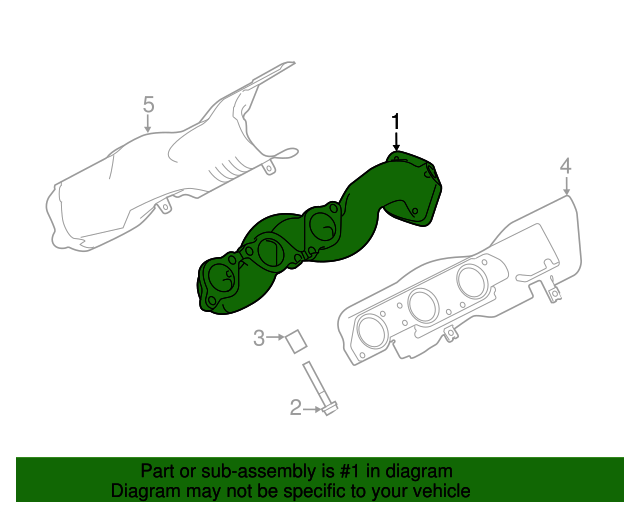 Genuine OEM Exhaust Manifold Part# LR052350 Fits 2014-2016 Land Rover ...