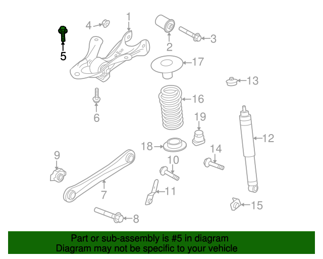 2011-2014 Ford Mustang Upper Control Arm Upper Bolt -W714389-S439 ...