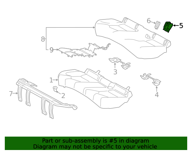 2018-2023 Toyota Cover, Child Restraint Seat Base 73733-06040-C0 ...