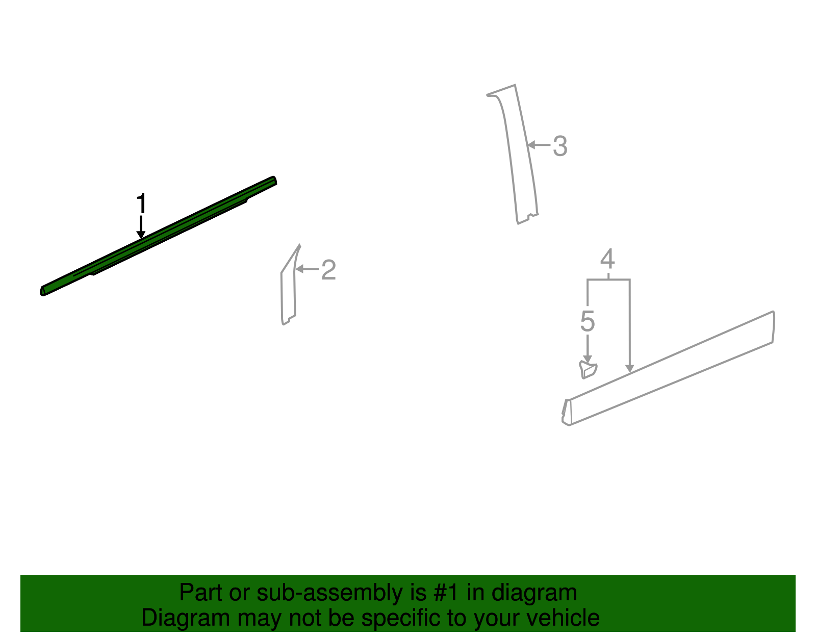 2013-2022 GM Belt Molding 42670503 GM | GMPartsDirect.com