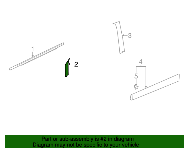 2013-2022 GM Front Driver Side Door Window Frame Front Applique Tape ...
