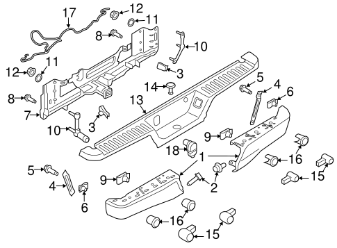 Bumper & Components - Rear for 2015 Ford F-150 | Ford Parts Catalog