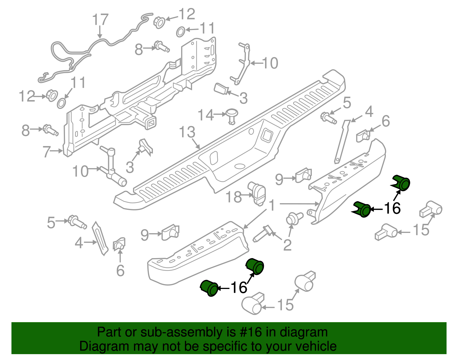 fl3z15k861ae - High-Quality Park Sensor Rear Bracket for 2015-2020 Ford ...