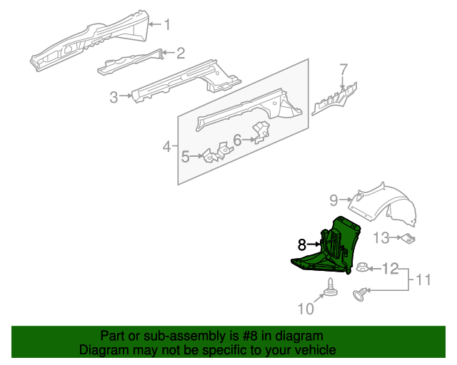 2005-2008 Porsche Ft Fender Liner 987-504-123-05 | Porsche Marin