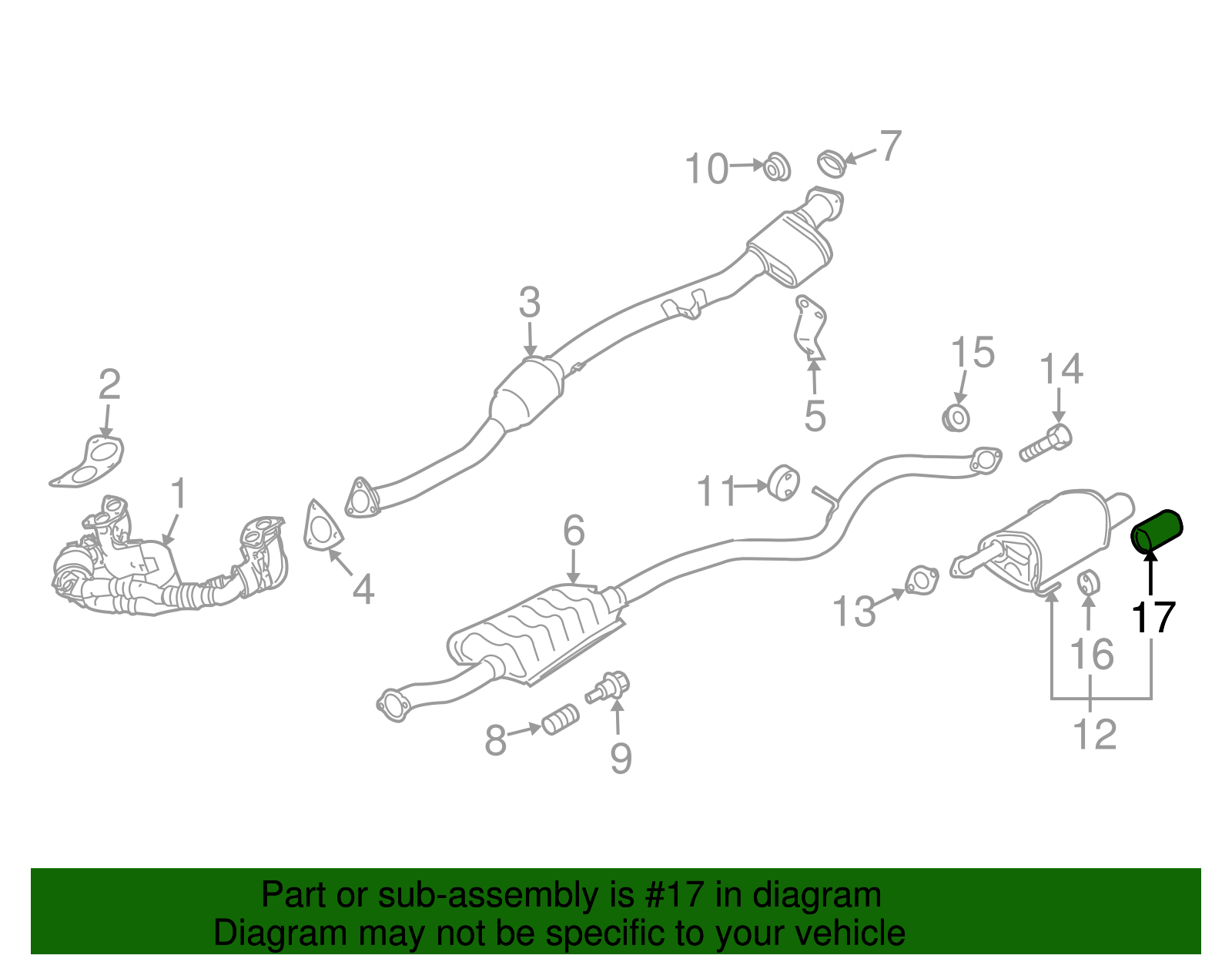2018-2019 Subaru Tailpipe Extension 44071AL000 | Subaru Parts Store