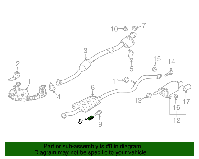 1995-2023 Subaru Intermediate Pipe Spring 44044AA010 | OEM Parts Online