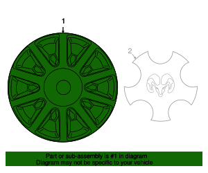 2014-2020 Mopar Wheel Cover 4726433aa | TascaParts.com