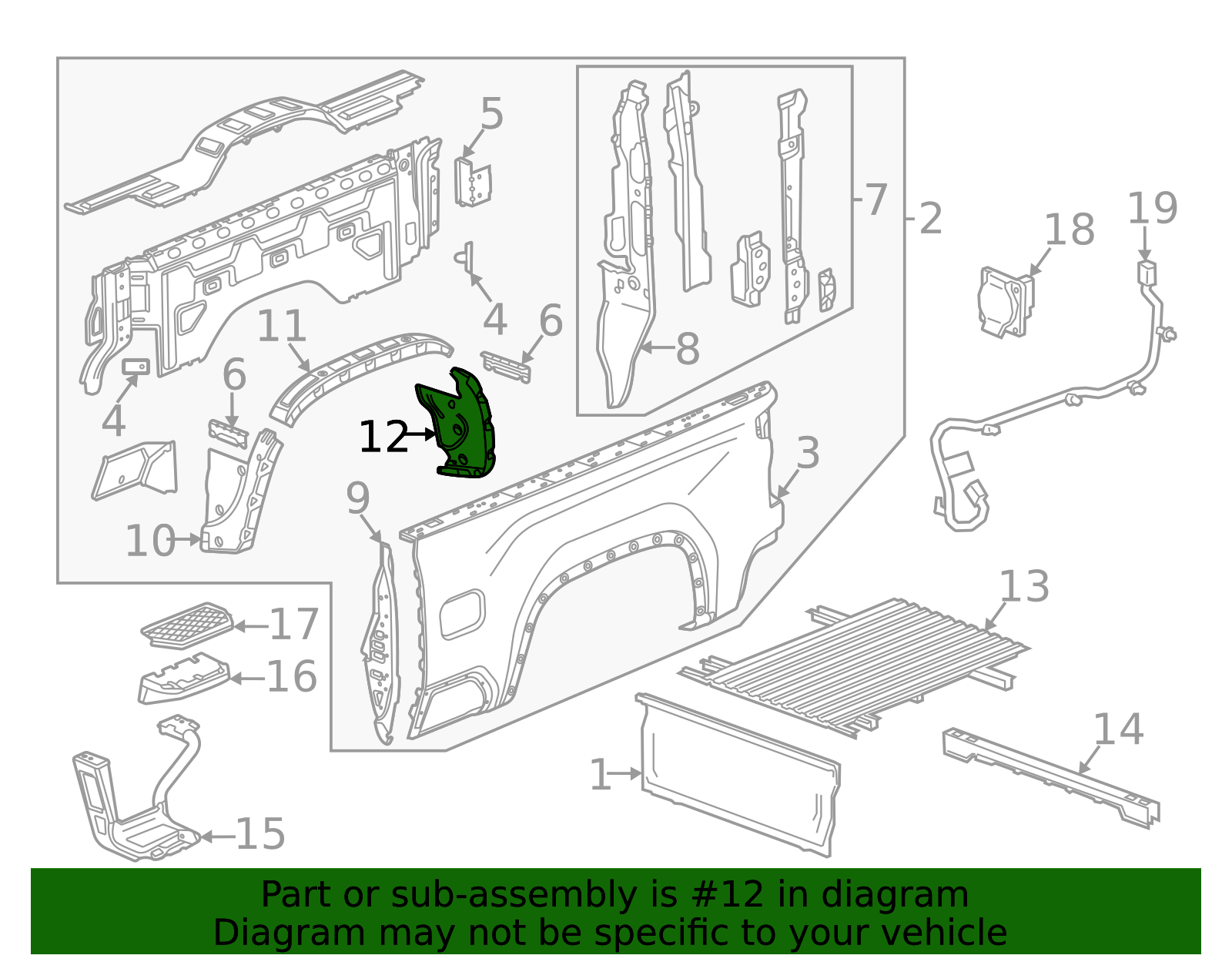84643221 - Passenger Side Truck Bed Wheel Housing Rear Panel 2020-2025 ...