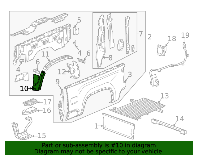 84533246 - Passenger Side Truck Bed Wheel Housing Front Panel 2020-2023 ...