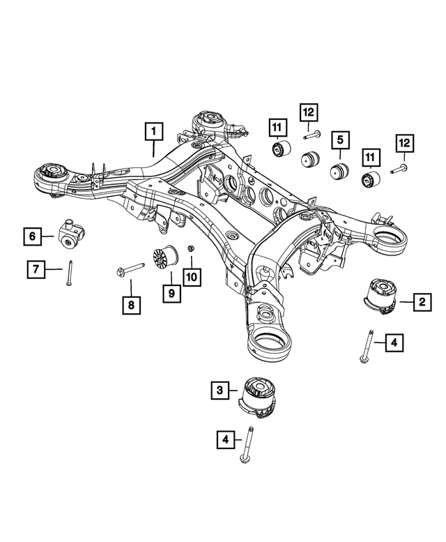 2011-2015 Mopar Rear Suspension Cradle 52124640AM | Mopar eStore