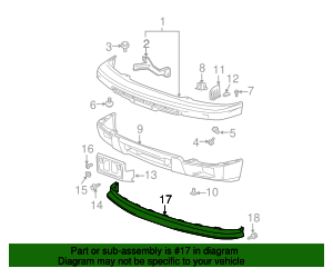 15888037 - Black Front Bumper Fascia Extension 2004-2012 GM | Gateway ...
