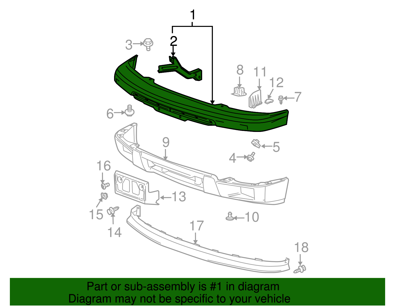 19210442 - High-Quality Front Bumper Impact Bar for 2004-2012 GM ...