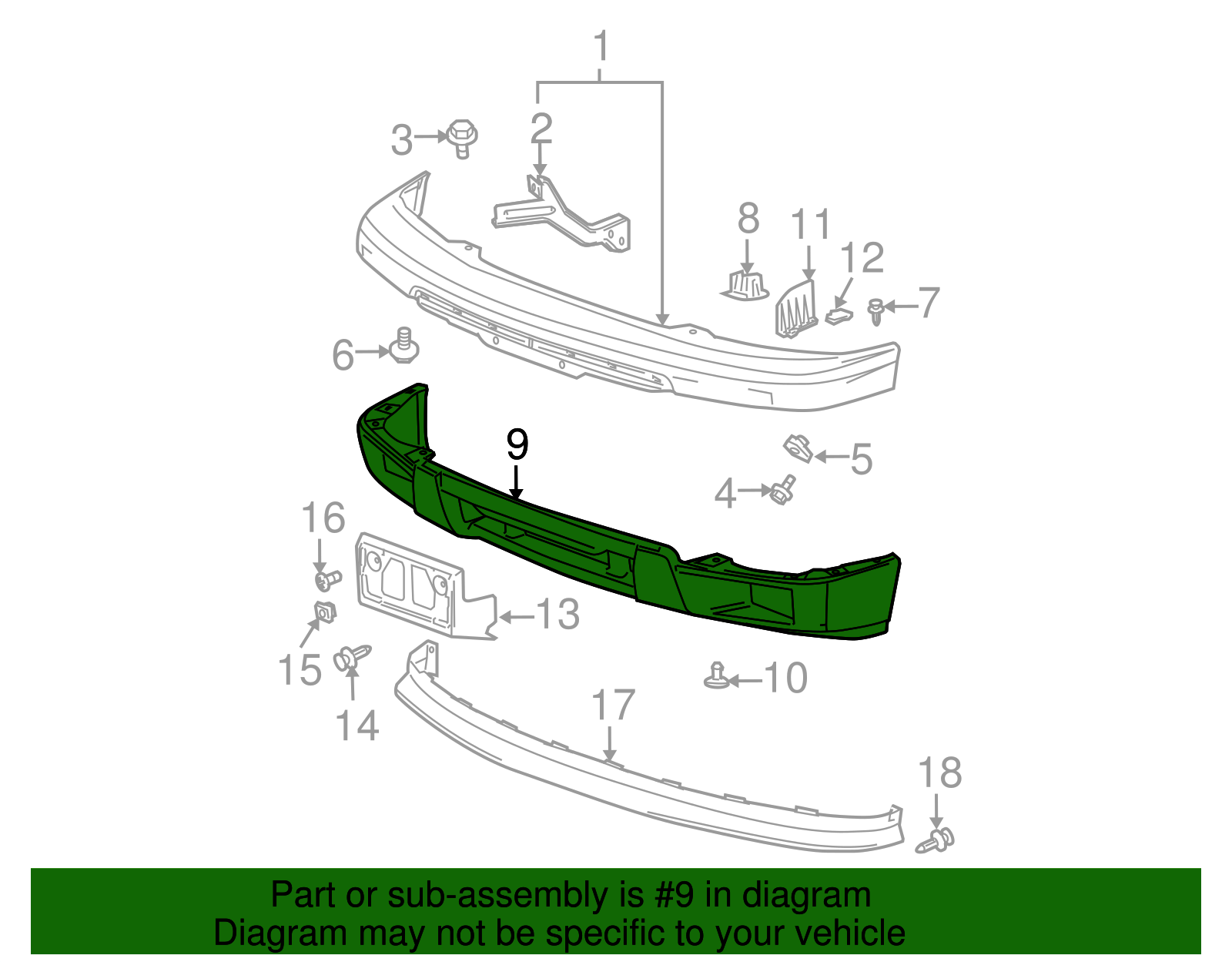 2004-2012 GM Front Bumper Cover 12335805 | OEM Parts Online