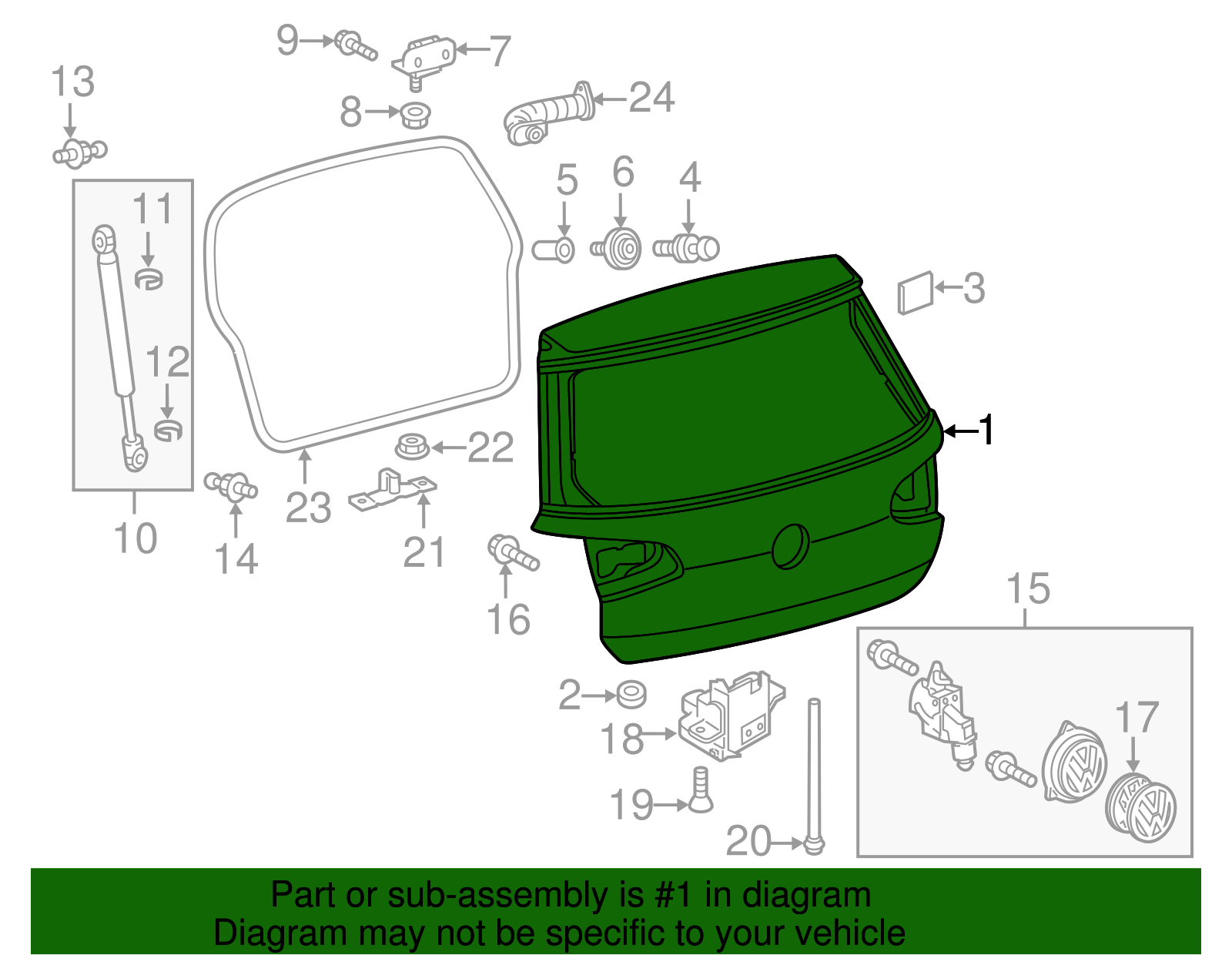 2015-2021 Volkswagen Lift Gate 5G6-827-025-Q | VW Direct Parts