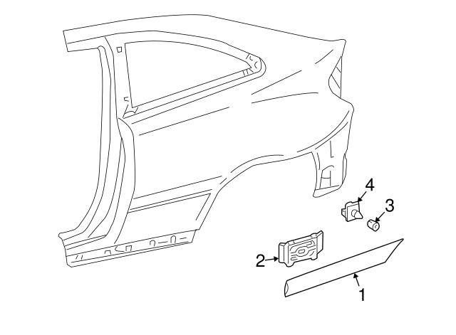 203-690-07-62-9999 - Body Trim Molding 2002-2005 Mercedes-Benz ...
