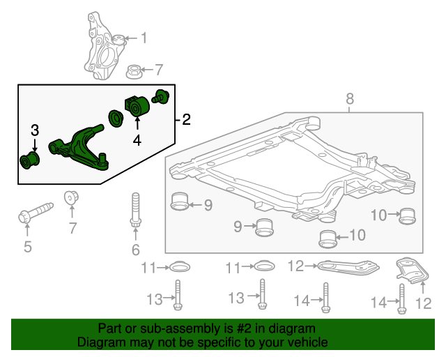 2011-2017 GM Front Lower Suspension Control Arm 13463245 GM ...