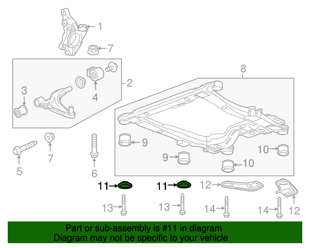 2010-2017 GM Drivetrain and Front Suspension Frame Insulator Retainer ...
