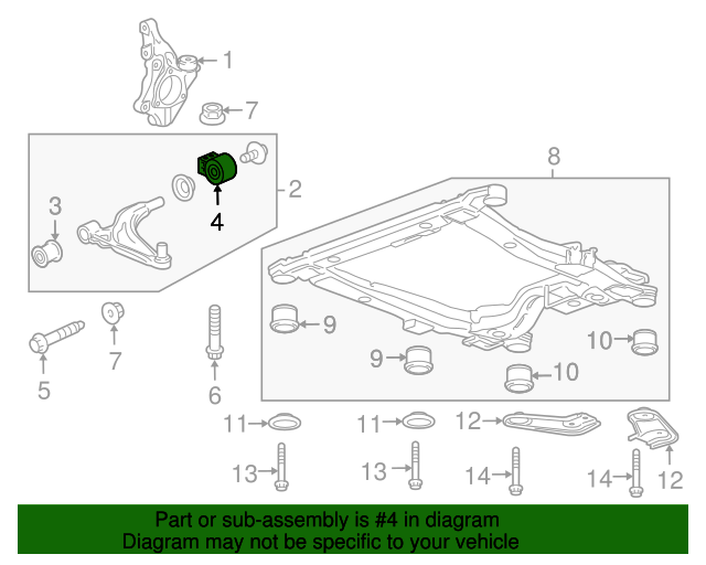 2011-2018 GM Lower Control Arm Rear Bushing 13334021 | GMPartsDirect.com