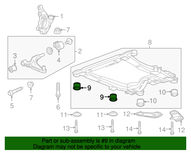 2011-2017 GM Engine Cradle Front Bushing 13248620 | GMPartsDirect.com