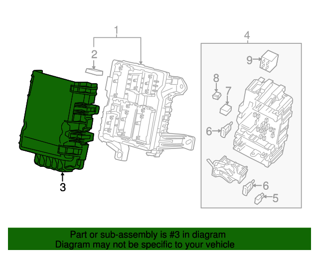 2015-2019 GM Dash Wiring Harness Junction Block Cover 23222820 GM ...