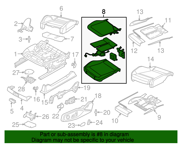 2018-2020 Audi Occupant Module 80A-898-522-J-KGN | Audi USA Parts