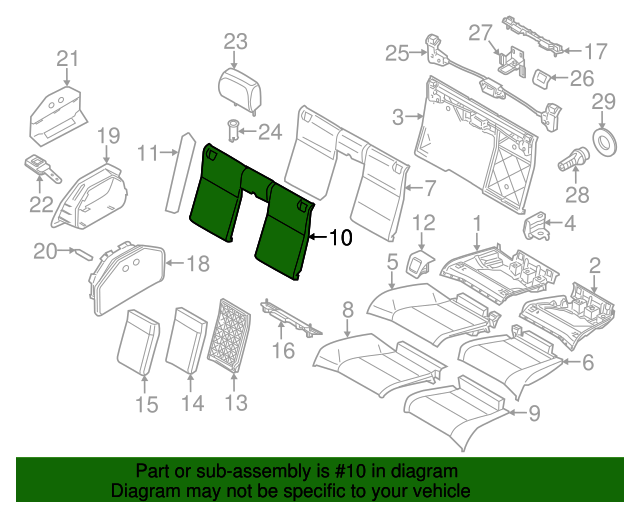 52207257174 - 2007-2013 BMW Seat Back Cover (52-20-7-257-174) | BMW of ...