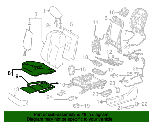 71102-0E100-D0 - Seat Cushion Cover 2016-2019 Lexus | AutoNationParts.com