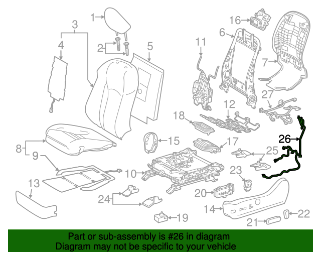 2016-2022 Lexus Power Seat Wiring Harness 8219B-0E080 | AutoNationParts.com