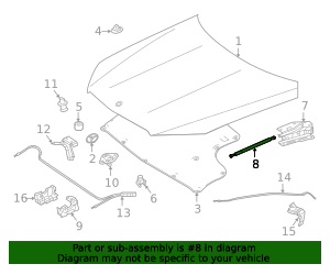 167-980-01-64 - Hood Lift Support 2020-2023 Mercedes-Benz ...