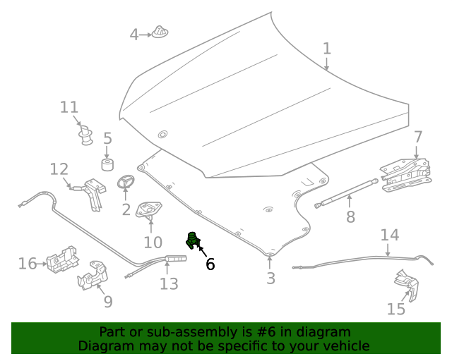 001-998-14-40 - Hood Stop Buffer Bracket 2014-2023 Mercedes-Benz ...