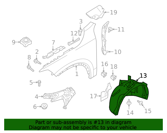 2019-2020 Volvo S60 Fender Liner 32226106 | TascaParts.com
