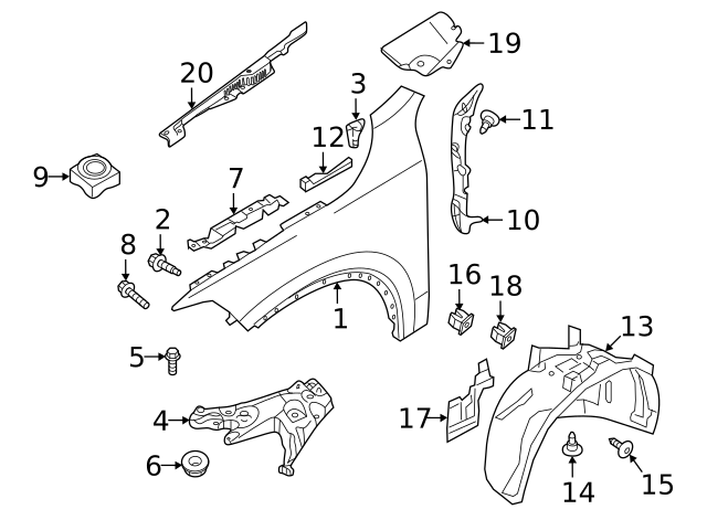 31694099 - Fender Liner - 2019-2021 Volvo | Volvo OEM Parts Direct