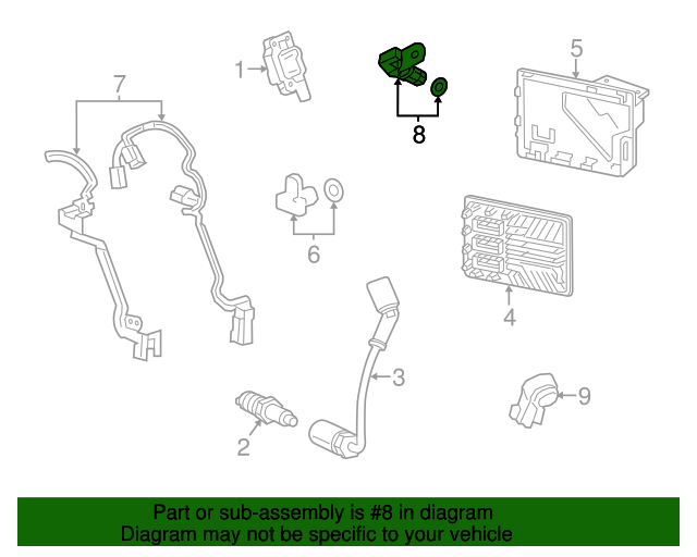Genuine OEM Engine Crankshaft Position Sensor Part# 12669636 Fits 2014 ...