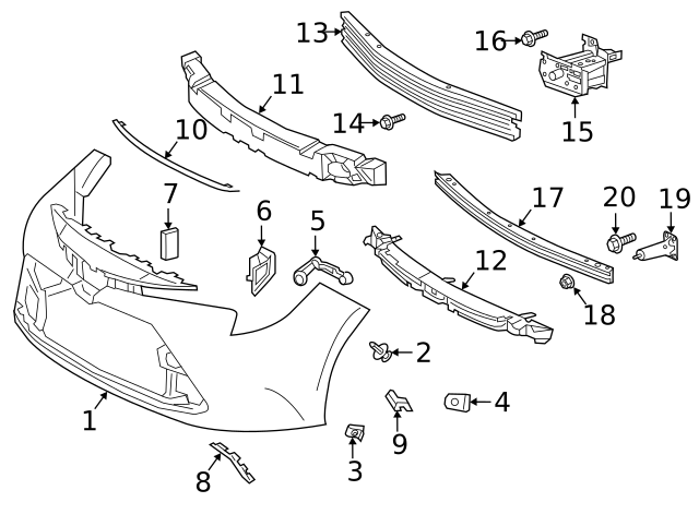 2020 Toyota Corolla Bumper Cover Fastener 47749-02020 | Toyota Parts Center