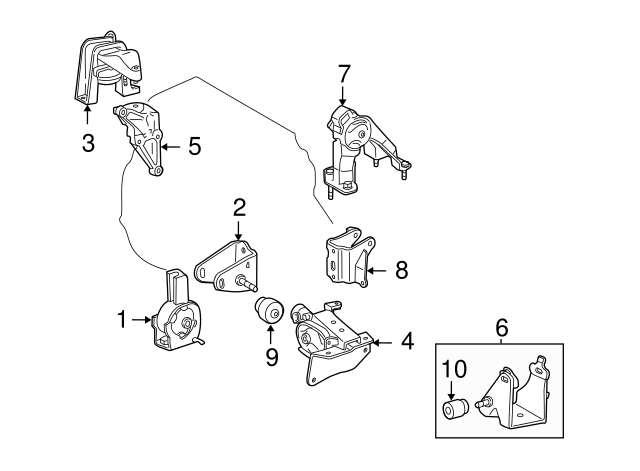 2003-2008 Toyota Engine Mount 12371-0D110 | AutoNationParts.com