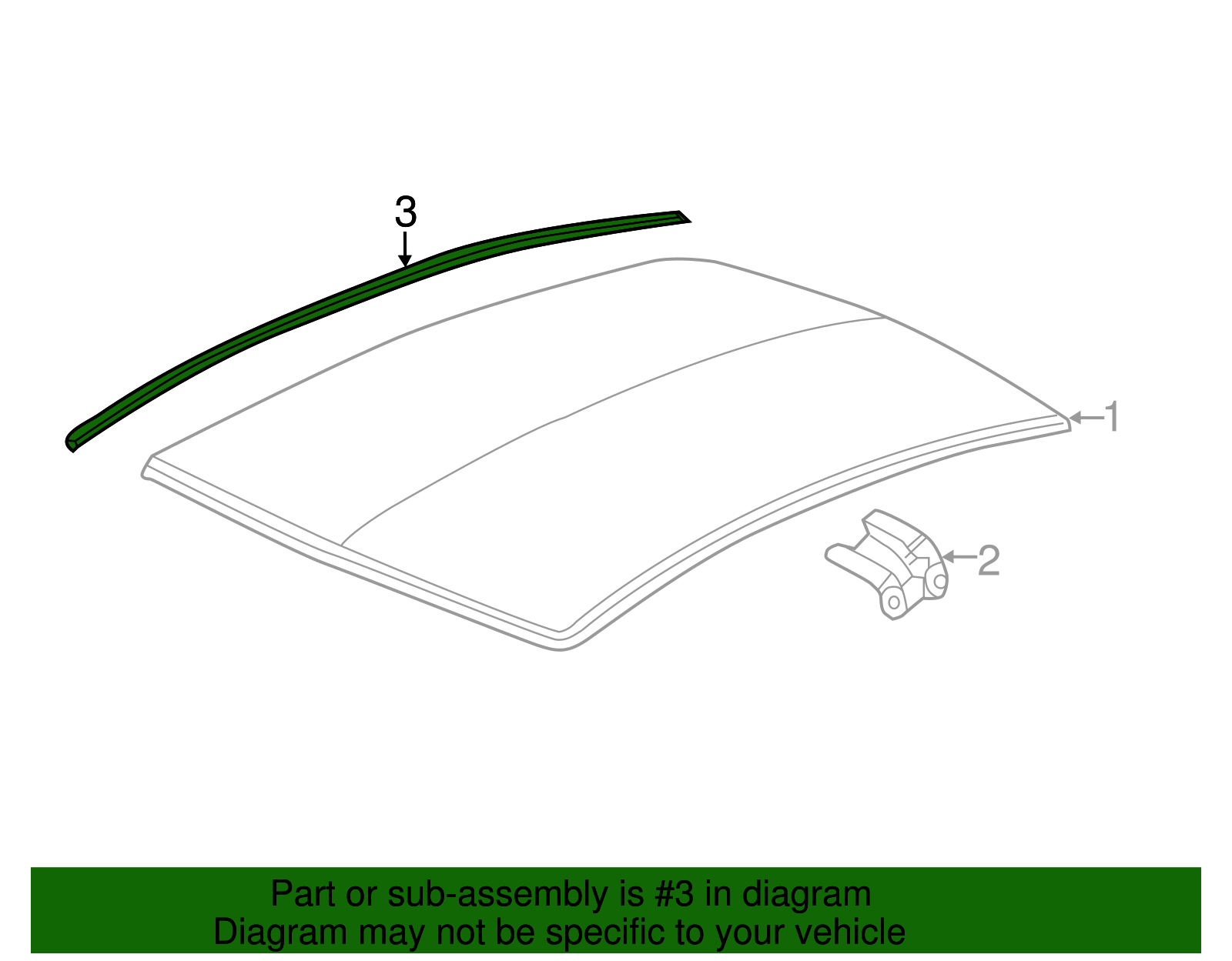 74306-TR0-A12 - Roof Molding | Genuine Honda Parts