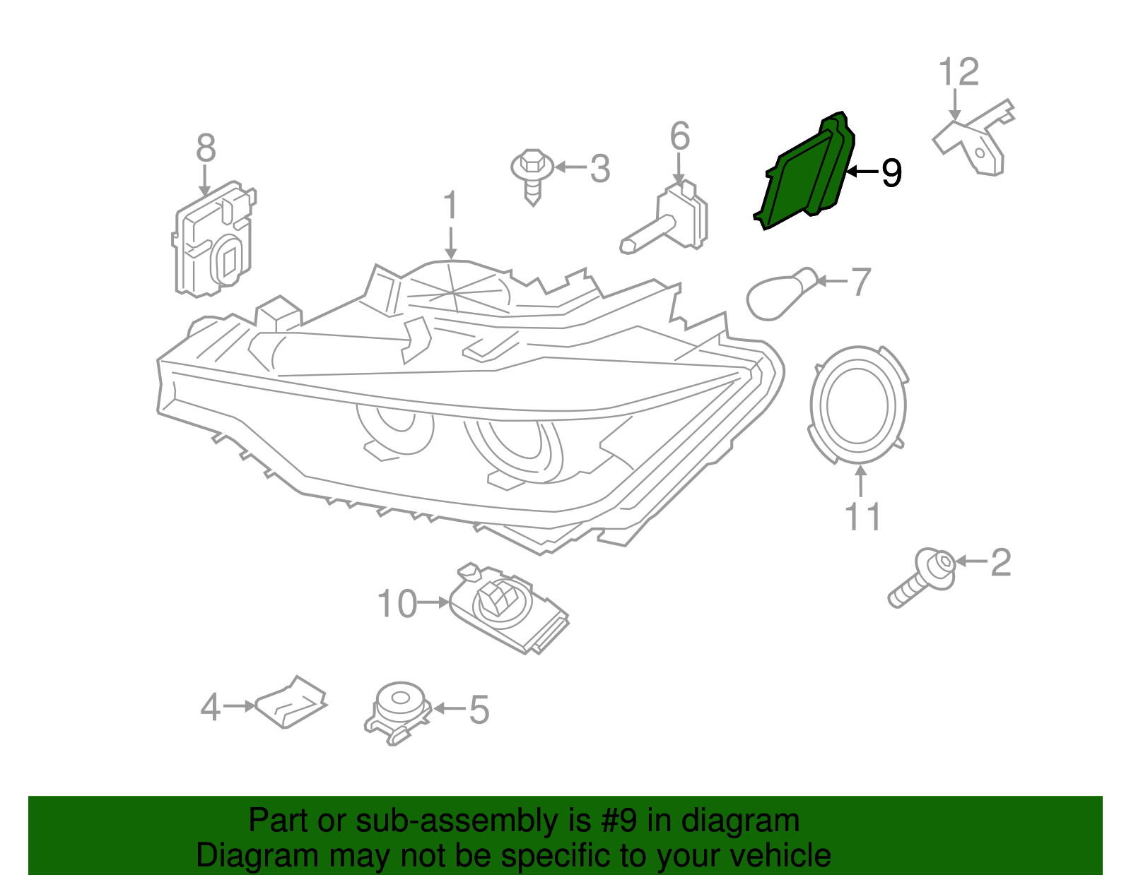 63117316186 - 2012-2016 BMW Headlight Control Module (63-11-7-316-186 ...