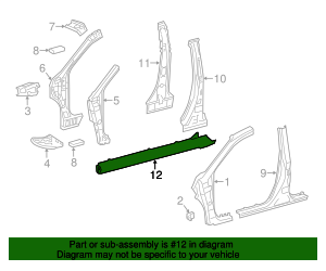 Lexus OEM Rocker Reinforced Part# 61404-76901 | OEM Vehicle Parts