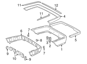 1998-2000 Mercedes-Benz Bumper Trim 202-885-14-74 | AutoNationParts.com