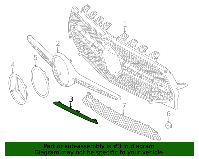 177-888-14-00-64 - Center Molding Trim 2019-2023 Mercedes-Benz ...