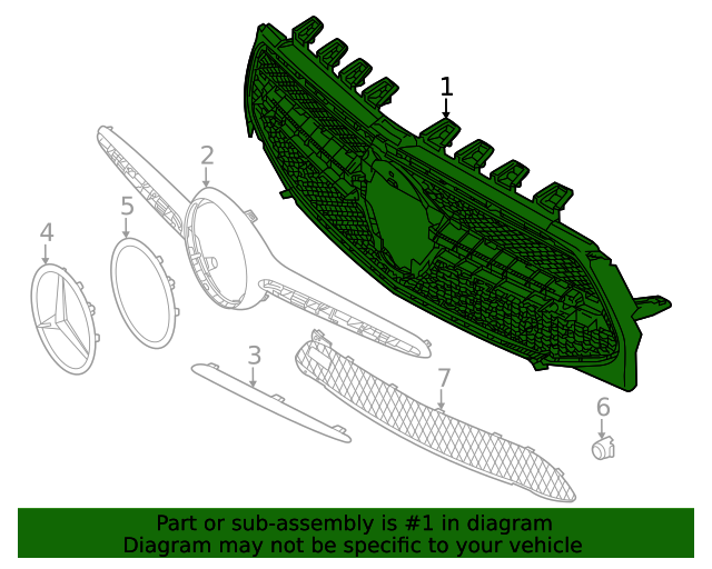 1188800902 - Grille Assembly 2020-2021 Mercedes-Benz CLA 250 | Mercedes ...