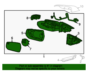 Driver Side Mirror Without Cover (Replaces Part Number 84288097 ...