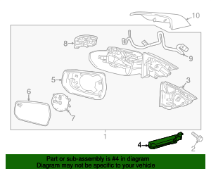 2016-2023 Chevrolet Malibu Mirror Assembly Seal - Driver's Side (LH ...