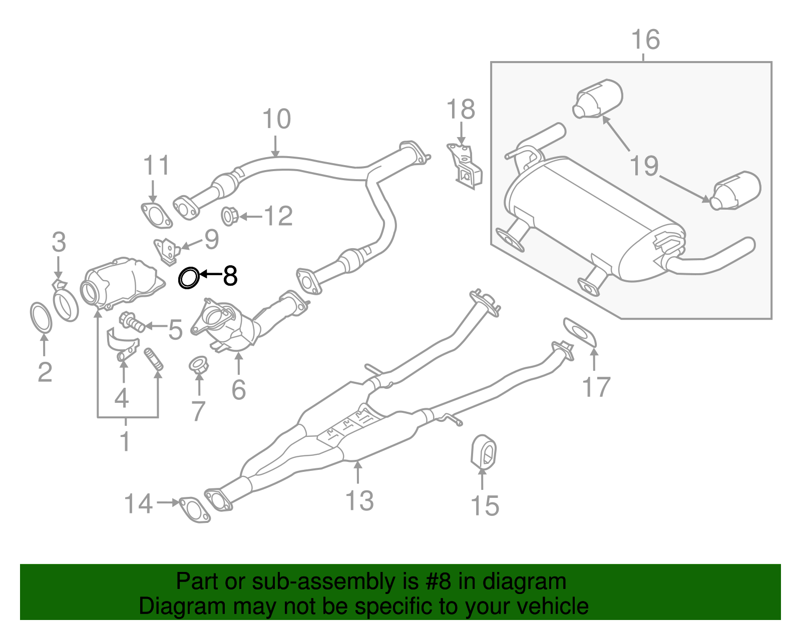 2016-2020 Infiniti Converter & Pipe Gasket 20813-5CA0A | Infiniti OEM ...